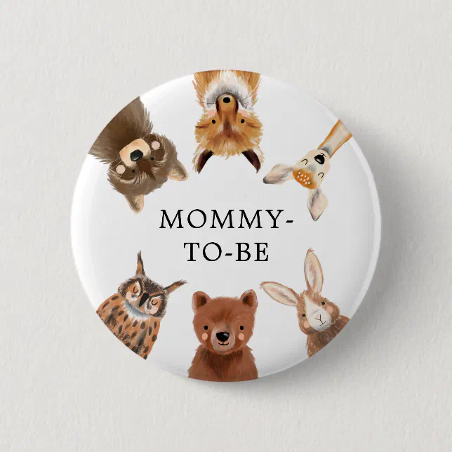 Woodland Baby Shower Gender Neutral Button | Zazzle