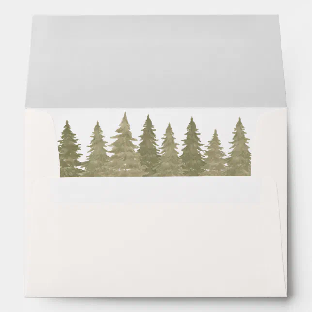 Woodland Baby Shower Pine Tree Envelope | Zazzle