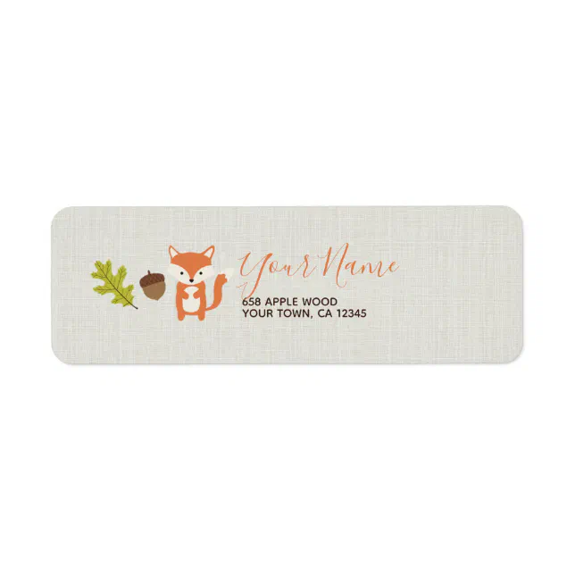 Woodland Baby Shower Return Address Label | Zazzle