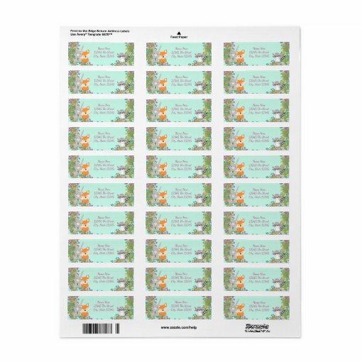 Woodland Baby Shower Return Address Labels | Zazzle