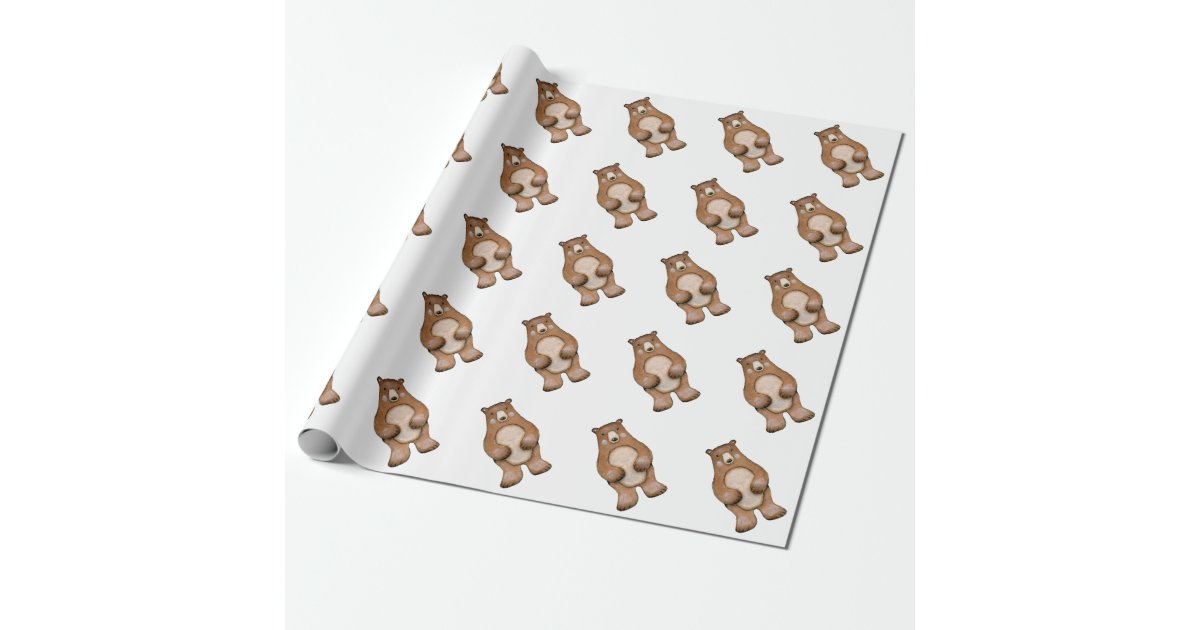 Woodland Bear Wrapping Paper | Zazzle