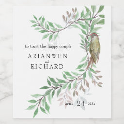 Woodland birds summer wine label | Zazzle