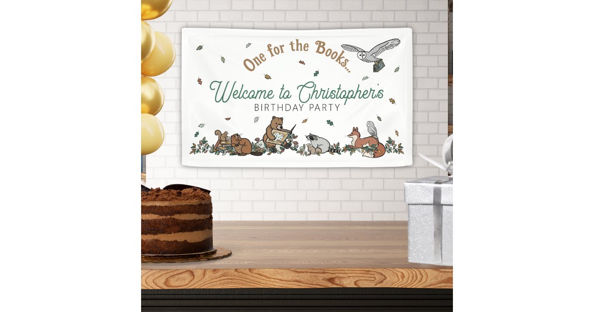 Woodland Book Theme Birthday Party Welcome Banner | Zazzle
