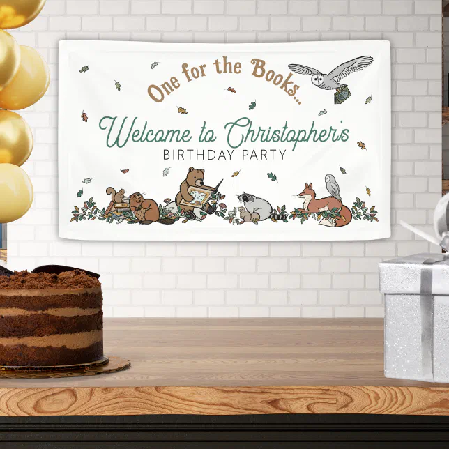 Woodland Book Theme Birthday Party Welcome Banner | Zazzle