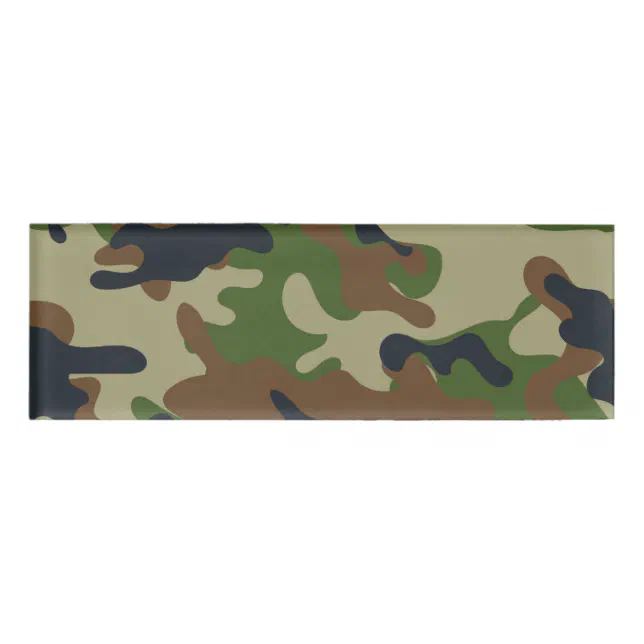 Woodland Camo Name Tag | Zazzle