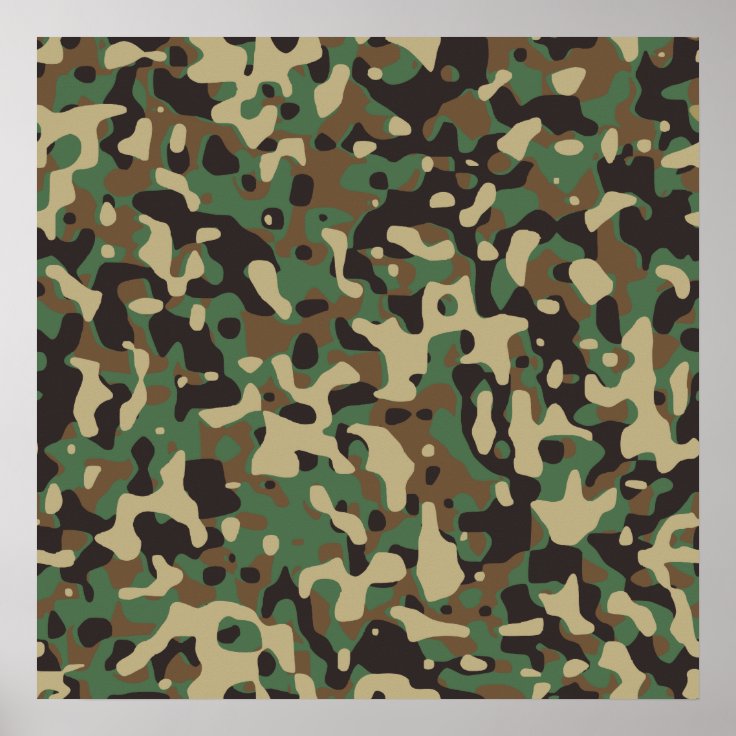 Woodland Camo Poster | Zazzle
