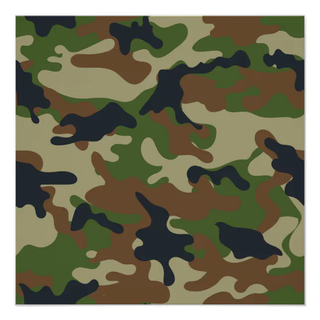 Woodland Camo Poster | Zazzle