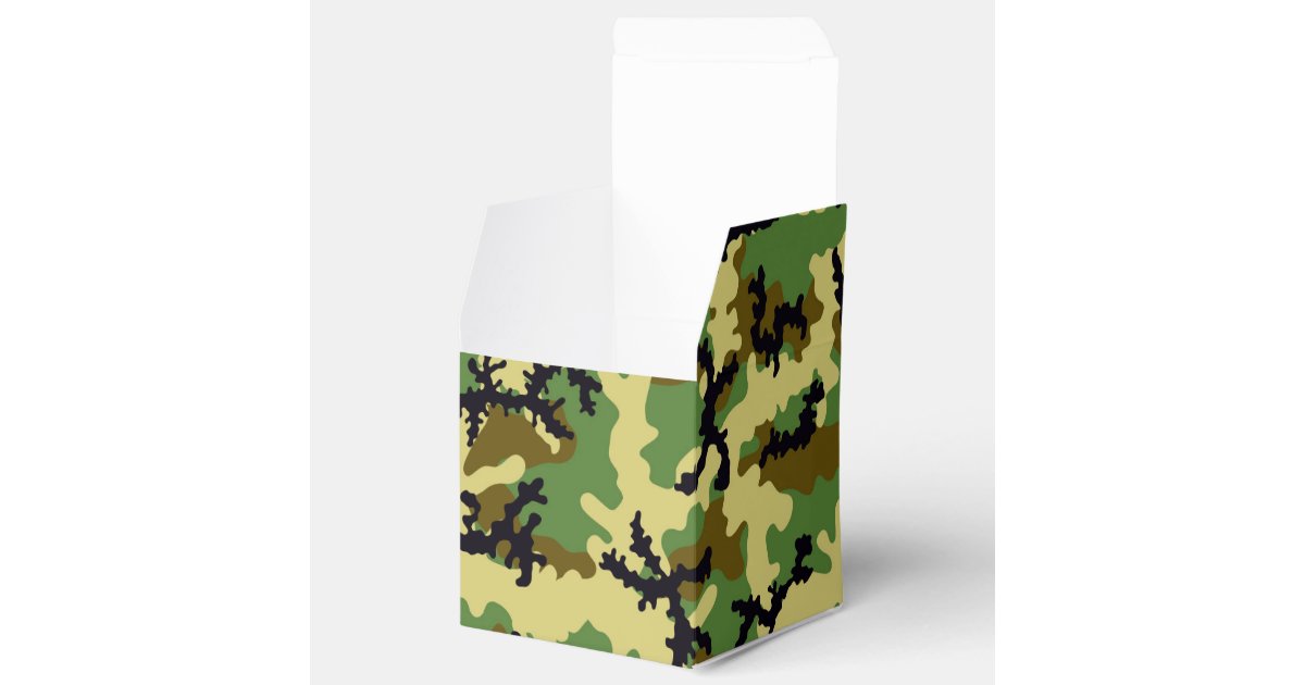 Woodland camouflage favor boxes | Zazzle
