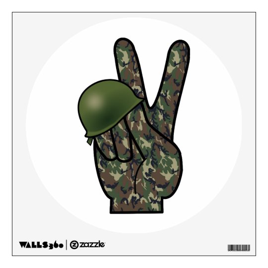 Woodland Camouflage Hand Victory / Peace Sign Wall Sticker | Zazzle.com