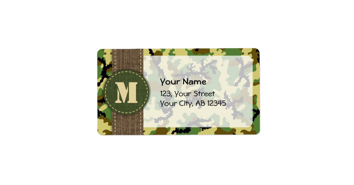 Woodland camouflage label | Zazzle