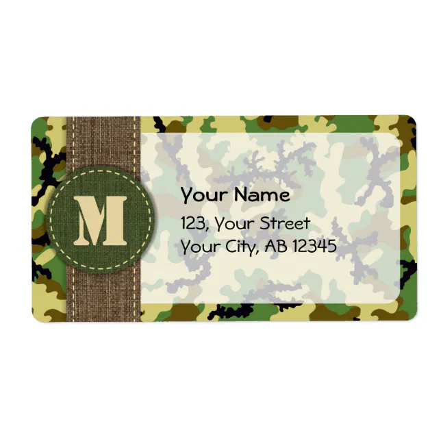 Woodland camouflage label | Zazzle