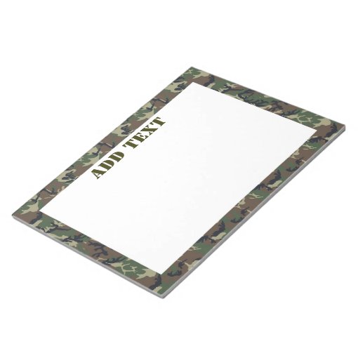Woodland Camouflage Military Background Notepad | Zazzle