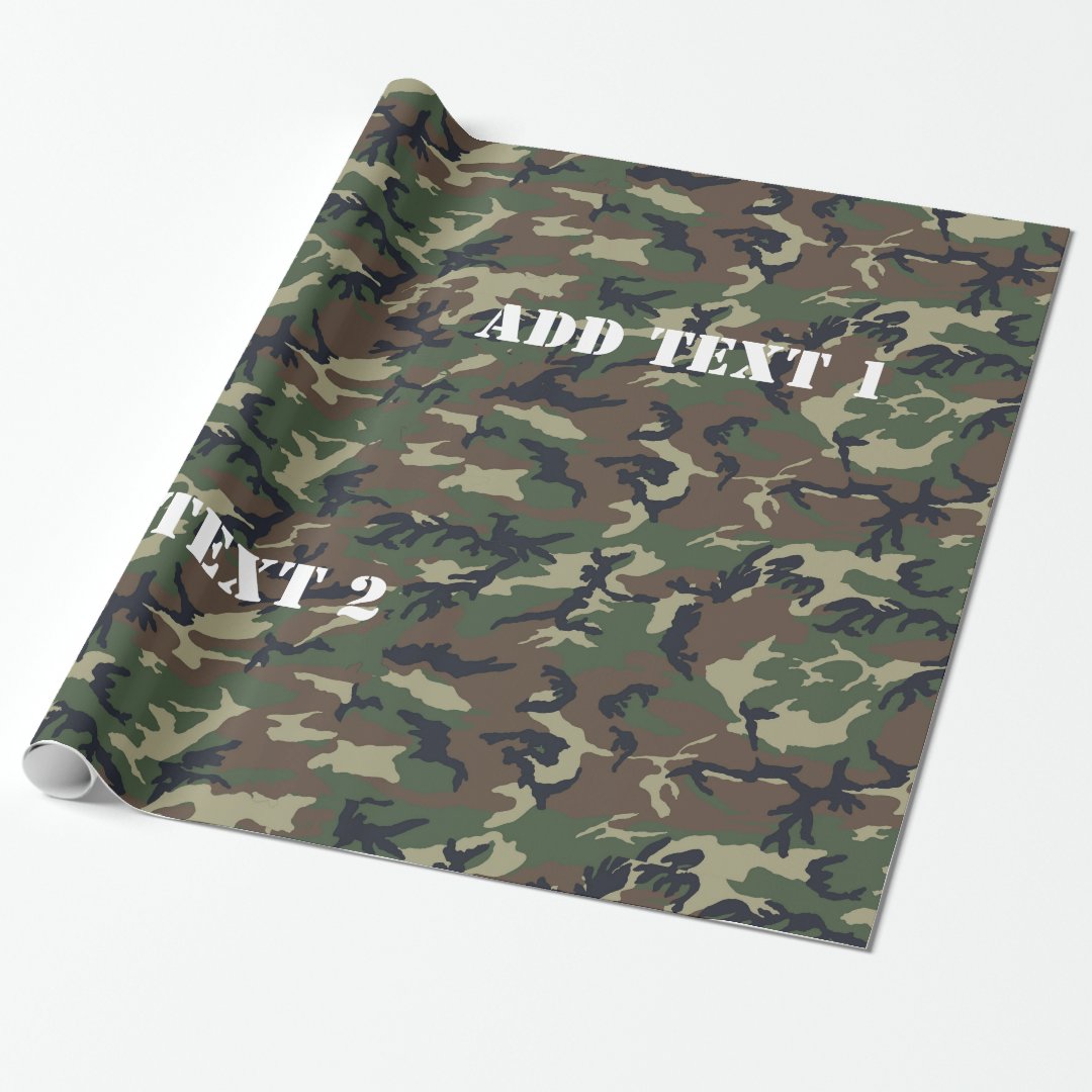 Woodland Camouflage Military Background Wrapping Paper | Zazzle