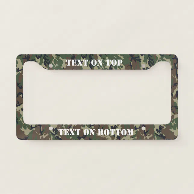 Woodland Camouflage Military Pattern License Plate Frame | Zazzle