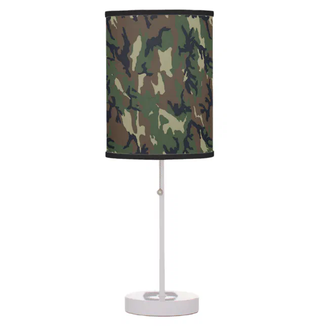 Woodland Camouflage Military Table Lamp | Zazzle