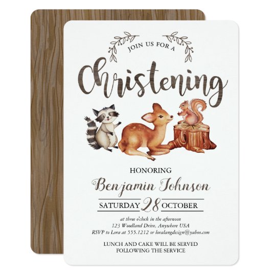 Woodland Christening Invitation | Zazzle.com