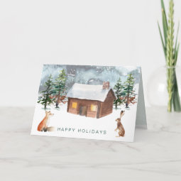 Woodland Christmas, animals Folded Greeting Card | Zazzle