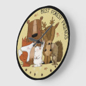 Woodland Crew-Best Forest Friends/ Individual Large Clock | Zazzle