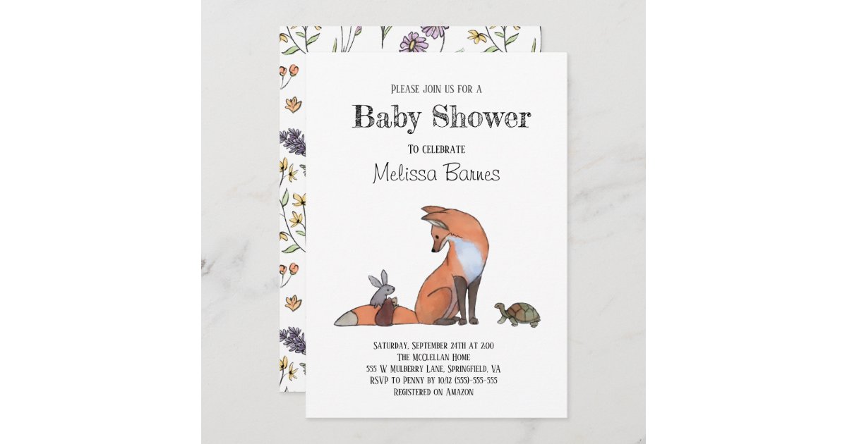 Woodland Critters Baby Shower Invitations | Zazzle Woodland Critters Baby Shower Invitations | Zazzle