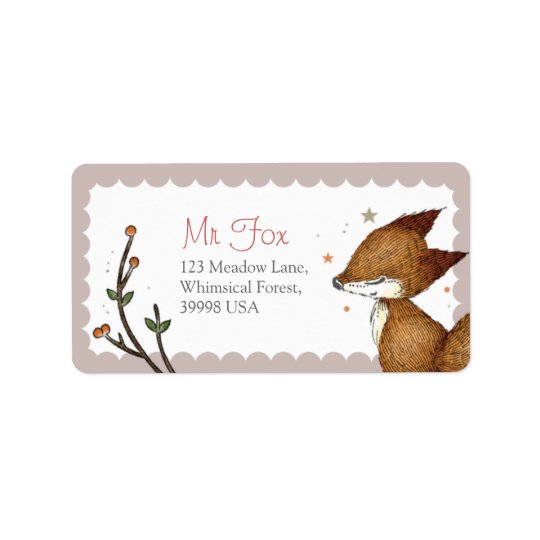 Woodland Critters - Fox Address Labels - Pink | Zazzle.com