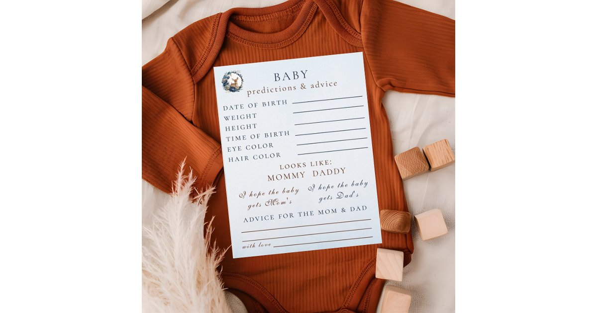 Woodland Deer Blue Predictions & Advice Games Flyer | Zazzle