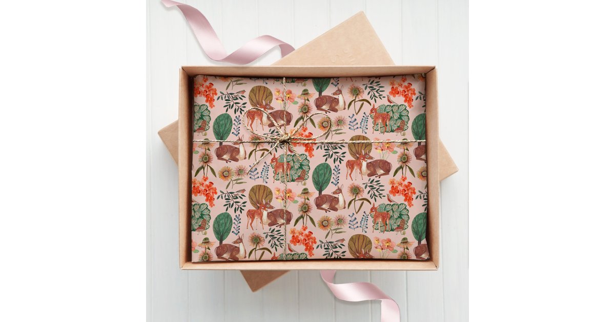 Woodland deer pattern tissue paper | Zazzle