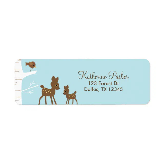 Woodland Deer Return Address Labels | Zazzle