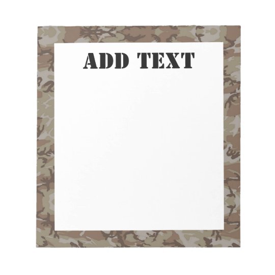 Woodland Desert Military Camouflage Notepad | Zazzle.com