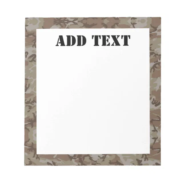 Woodland Desert Military Camouflage Notepad | Zazzle