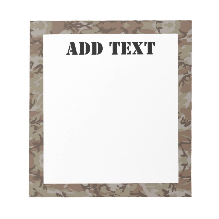Woodland Desert Military Camouflage Notepad | Zazzle.com