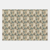 Woodland Earth Tones Patterns Holiday Wrapping Paper Sheets | Zazzle