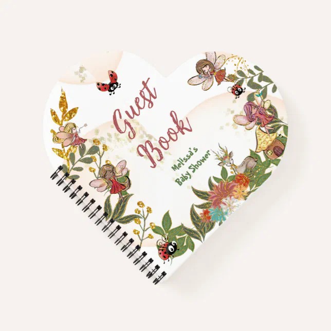 Woodland Enchanted Fairy Baby Shower Guest Book | Zazzle