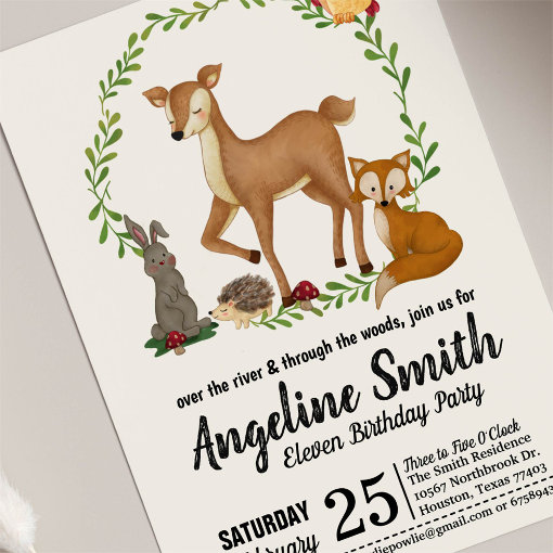 Woodland Enchanted Forest Birthday Invitation | Zazzle
