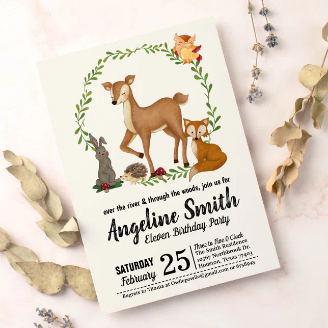 Woodland Enchanted Forest Birthday Invitation | Zazzle
