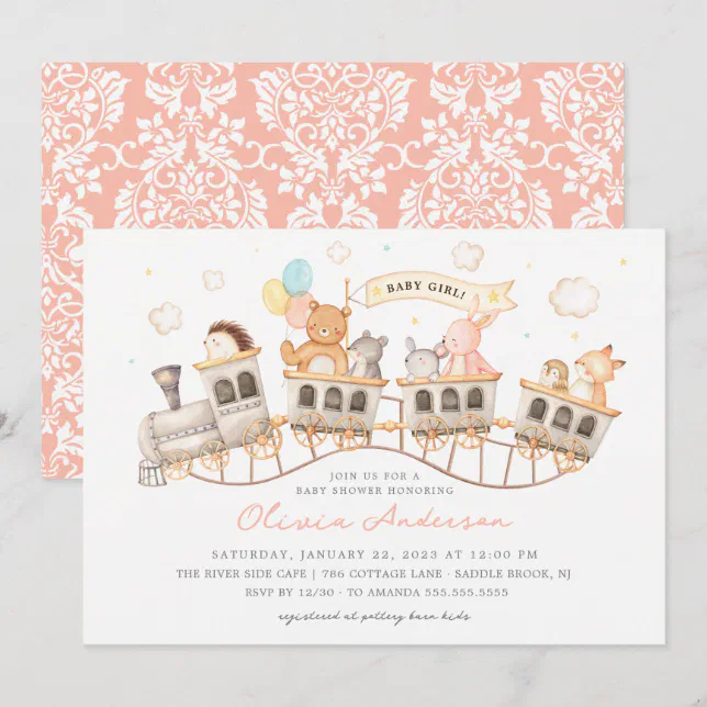Woodland Express Baby Shower Invitation | Zazzle
