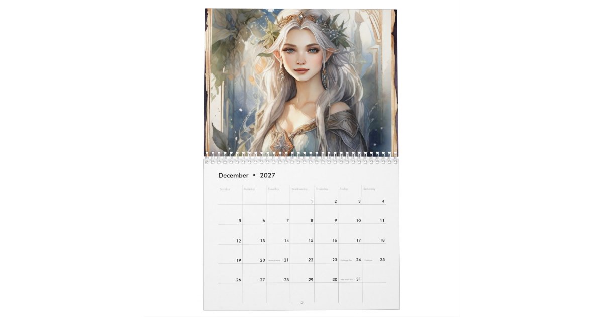 Woodland Fairy Vintage Art Nouveau Fantasy Fae Calendar | Zazzle