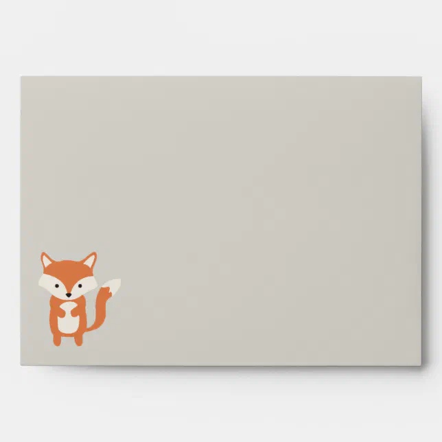 Woodland Fall / Winter Baby Shower Little Fox Envelope | Zazzle