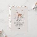 Woodland Fawn Flowers Birthday Invitation | Zazzle