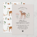 Woodland Fawn Flowers Birthday Invitation | Zazzle