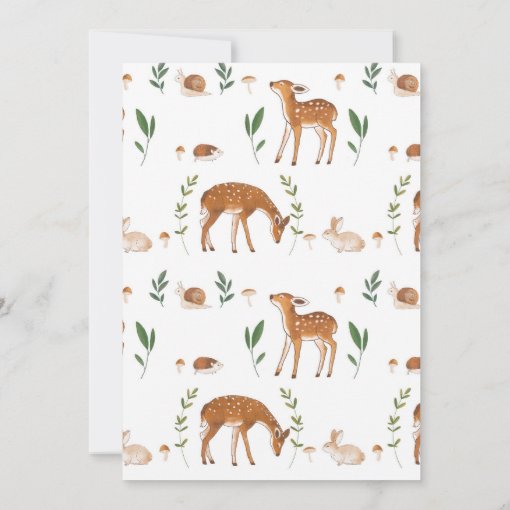 Woodland Fawn Flowers Birthday Invitation | Zazzle