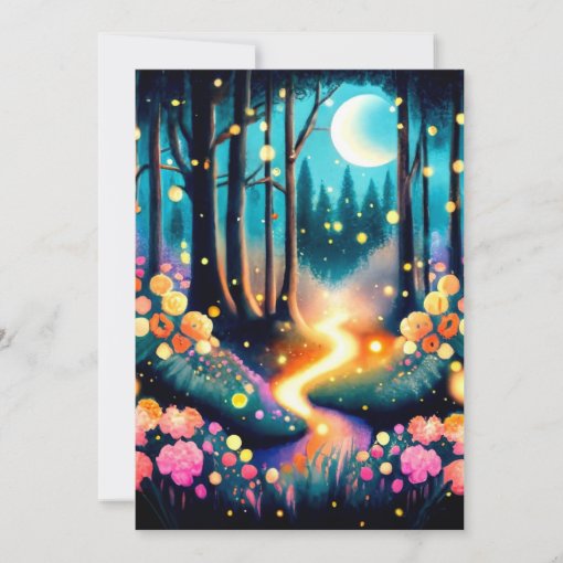 Woodland Fireflies Kids Birthday Invitation | Zazzle