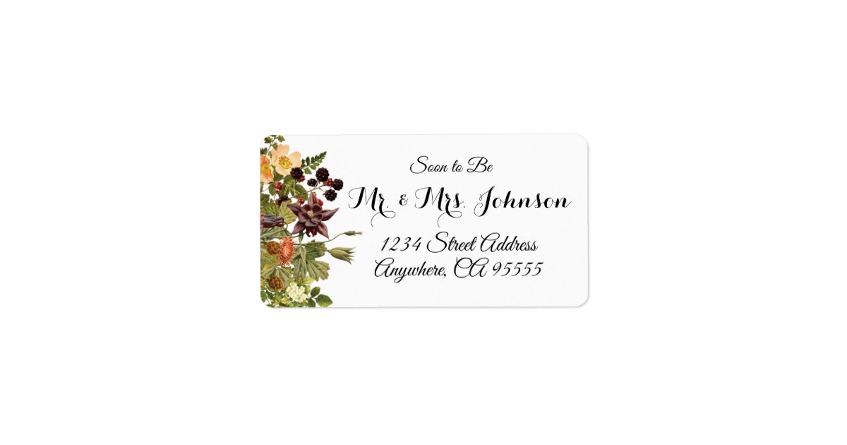 Woodland floral Large Address Labels | Zazzle