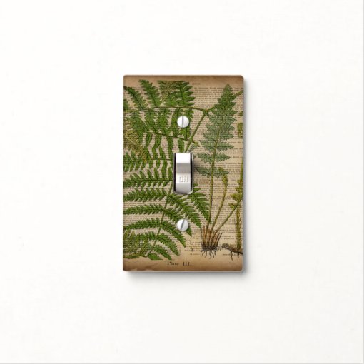 woodland foliage french botanical print fern light switch cover | Zazzle