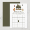 Woodland Forest Animals Baby Shower Bingo Game Invitation | Zazzle