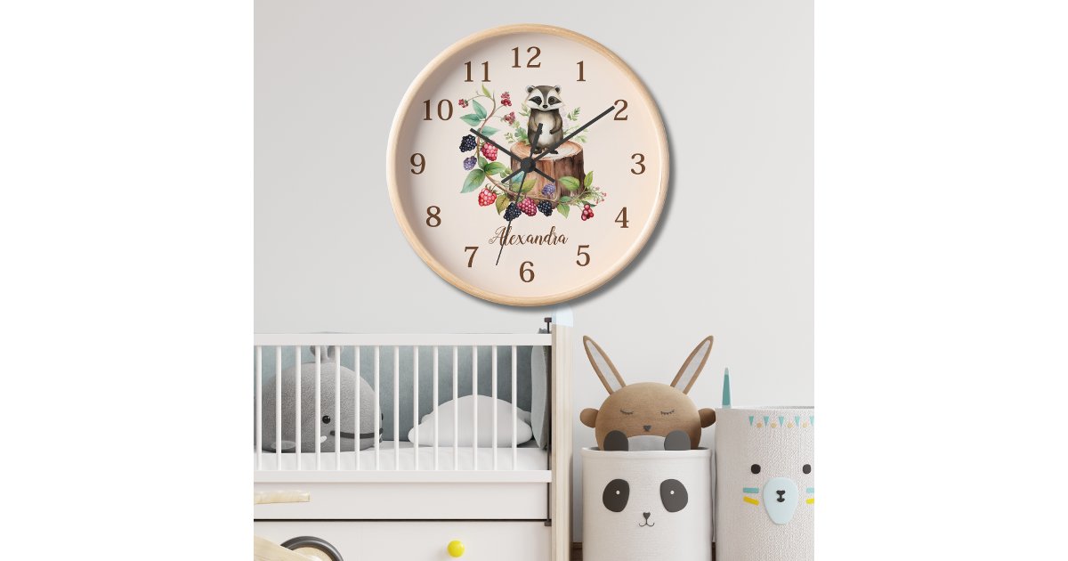 Woodland Forest Animals Clock | Zazzle