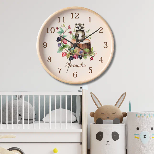 Woodland Forest Animals Clock | Zazzle