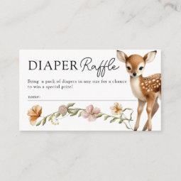 Woodland Forest Animals Diaper Raffle Baby Shower Enclosure Card | Zazzle