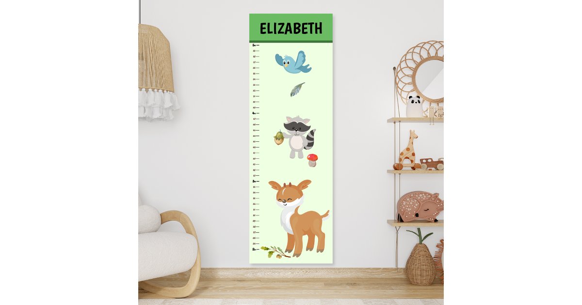Woodland Forest Animals Growth Chart | Zazzle
