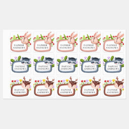Woodland Forest Animals School Daycare Labels | Zazzle