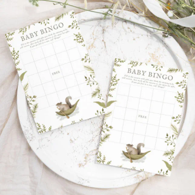 Woodland Forest Baby Shower Baby Bingo Game | Zazzle